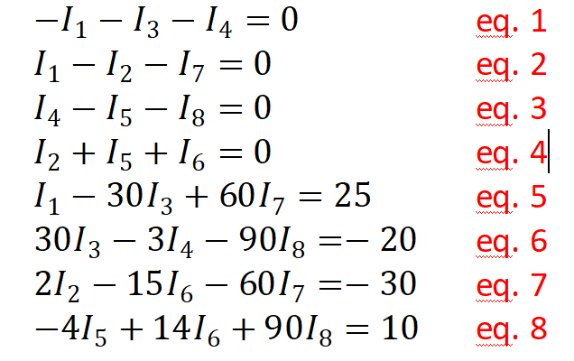 Solved Find the value of I1, I2, I3, I4, I5, I6, I7, and | Chegg.com