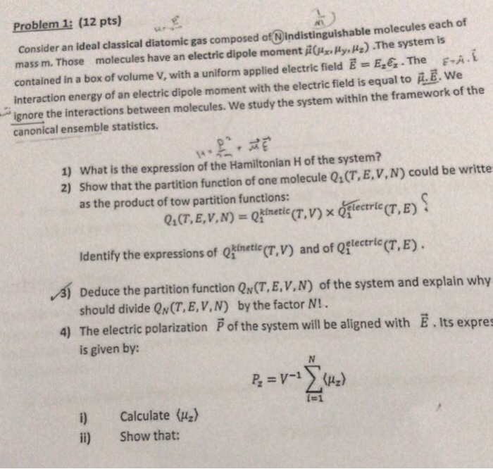 Solved Problem 1: (12 pts) Consider an ideal classical | Chegg.com