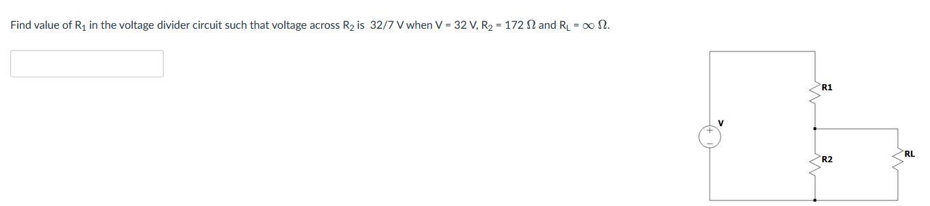 Solved Find value of R1 ﻿in the voltage divider circuit such | Chegg.com