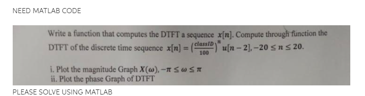 Solved NEED MATLAB CODE Write a function that computes the | Chegg.com