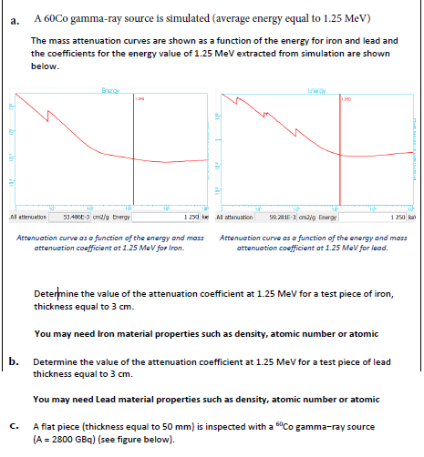 a. A 60Co gamma-ray source is simulated (average | Chegg.com