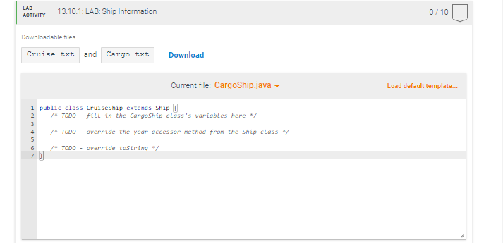 Solved Design an abstract class called Ship which contains | Chegg.com