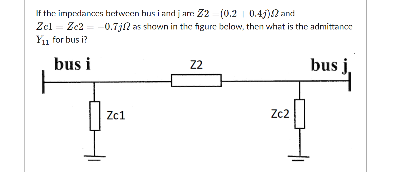 Solved If the impedances between bus i and j are Z2 =(0.2 + | Chegg.com