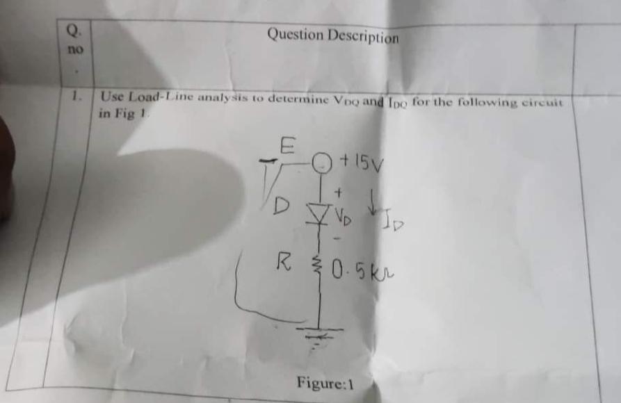 Solved Use Load-I ine analysis to determine Vog and IoQ for | Chegg.com