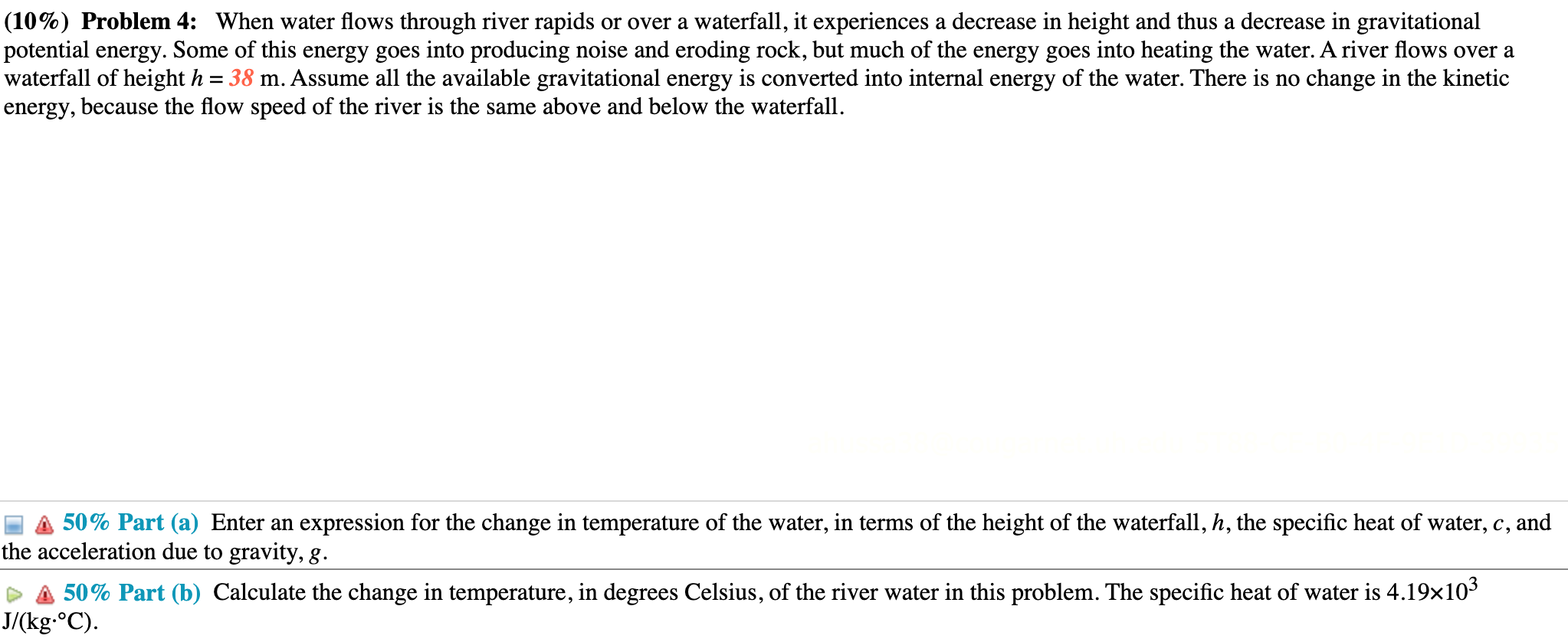 Solved (10\%) Problem 4: When water flows through river | Chegg.com