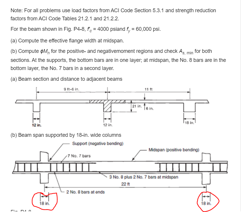 Solved Note: For all problems use load factors from ACI Code | Chegg.com
