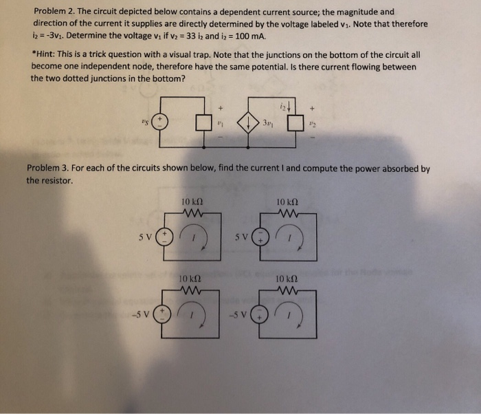 Solved Problem 2. The circuit depicted below contains a | Chegg.com