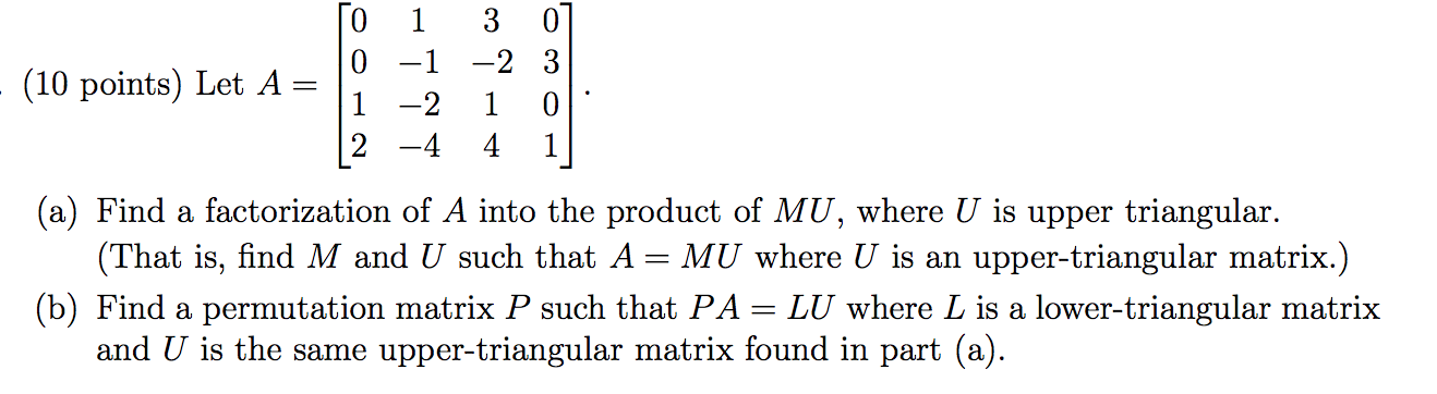 Solved What is a permutation matrix and factorization? How | Chegg.com