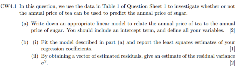 Solved CW4.1 In this question, we use the data in Table 1 of | Chegg.com
