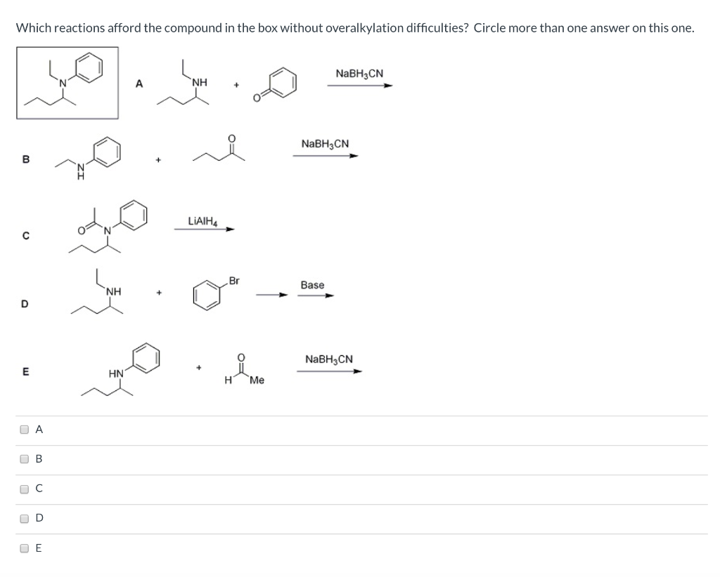 Solved Which reactions afford the compound in the box | Chegg.com