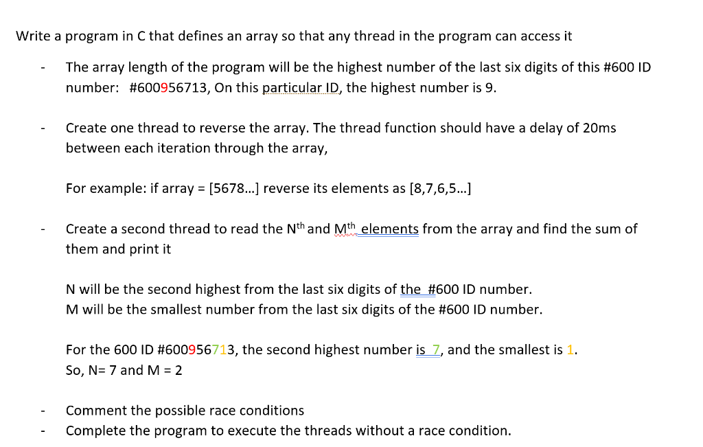 Solved Write a program in C that defines an array so that | Chegg.com