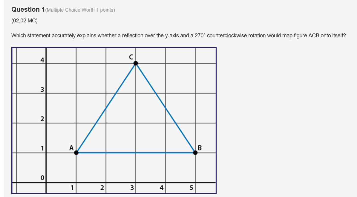 Solved Question 1(Multiple Choice Worth 1 points) (02.02 MC) | Chegg.com