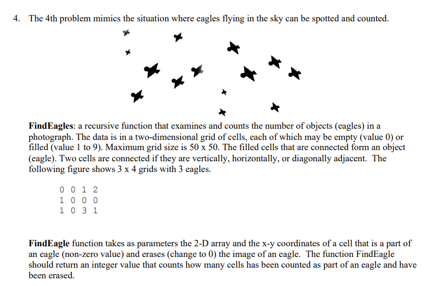 Solved The 4th problem mimics the situation where eagles | Chegg.com