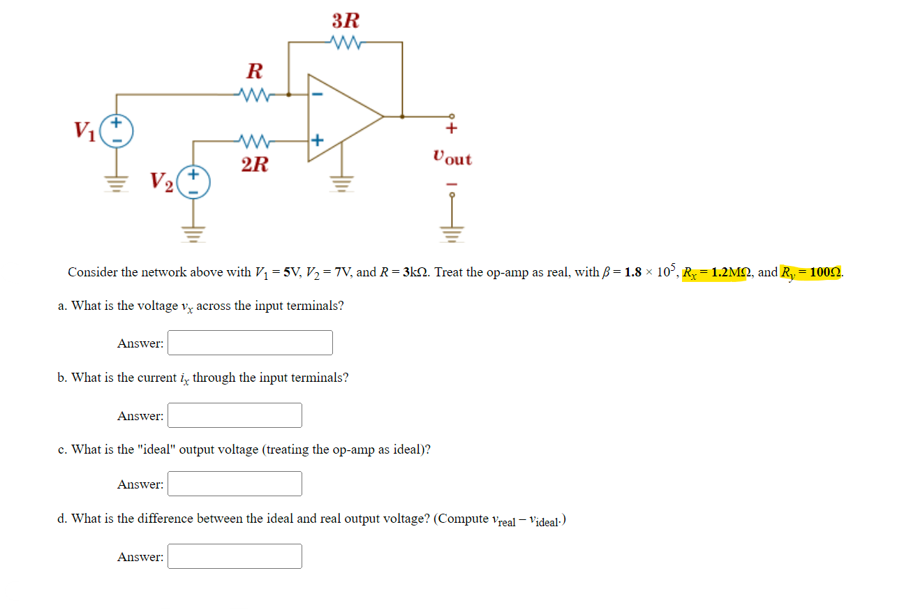 Solved Consider the network above with V1=5 V,V2=7 V, and | Chegg.com