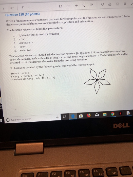 Solved 5 of 7 Question 11B (10 points) Write a function | Chegg.com