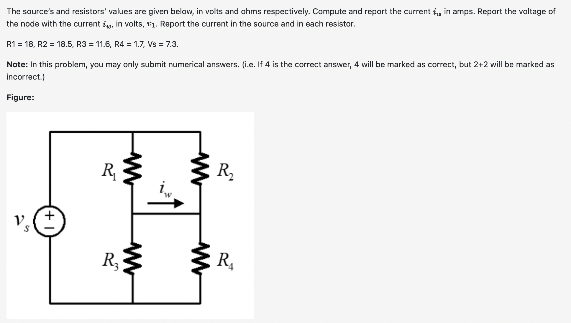 Solved The source's and resistors' values are given below, | Chegg.com