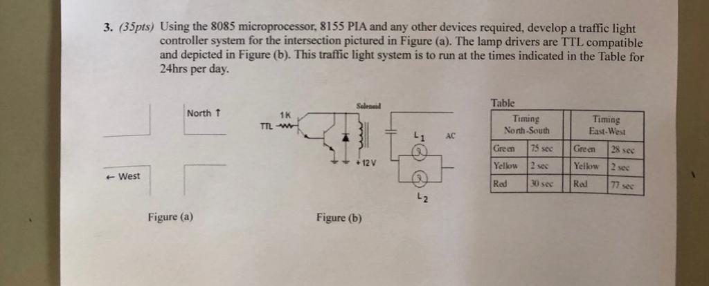 Solved using the 8085 microprocessor 8155 PIA and any other | Chegg.com