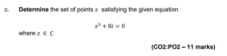 Solved c. Determine the set of points z satisfying the given | Chegg.com