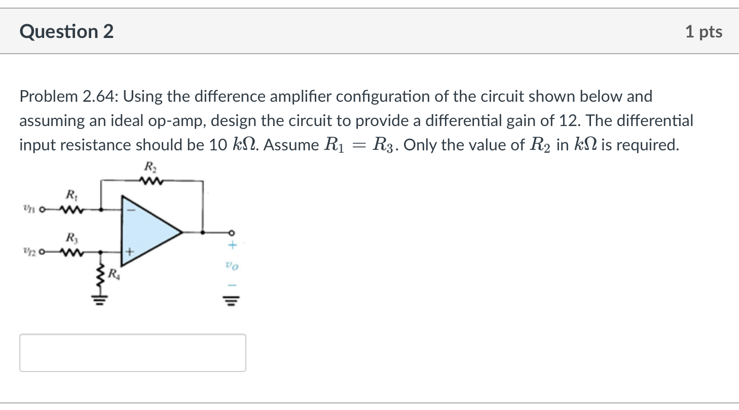 Solved Problem 2.64: Using the difference amplifier | Chegg.com
