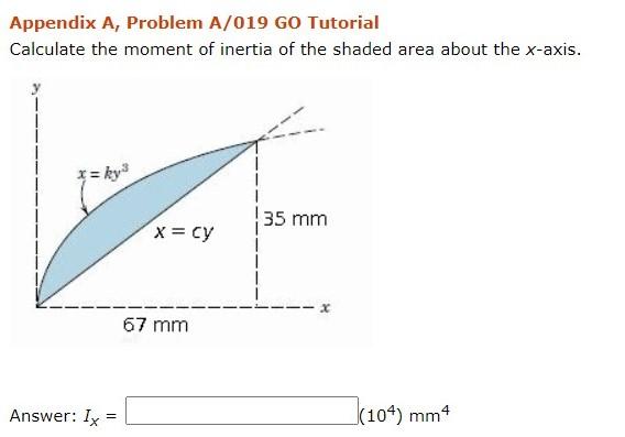 Solved Appendix A, Problem A/019 GO Tutorial Calculate the | Chegg.com