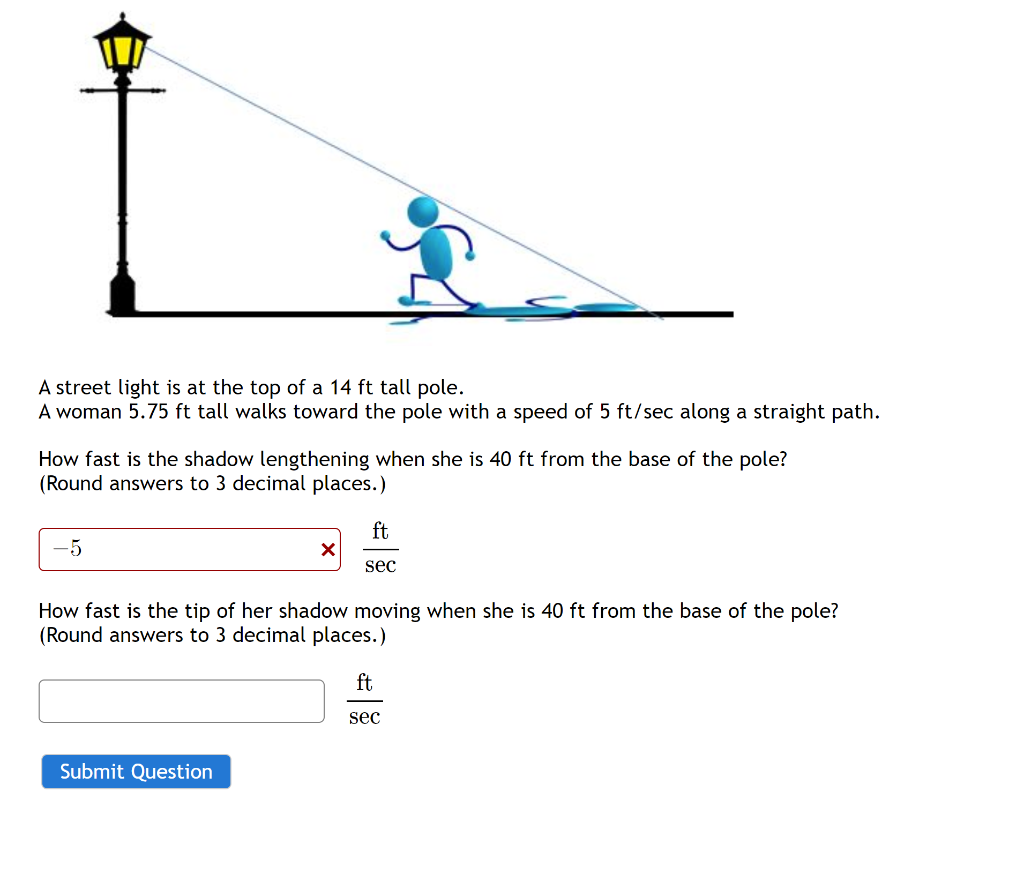 Solved 率 A street light is at the top of a 14 ft tall pole. | Chegg.com