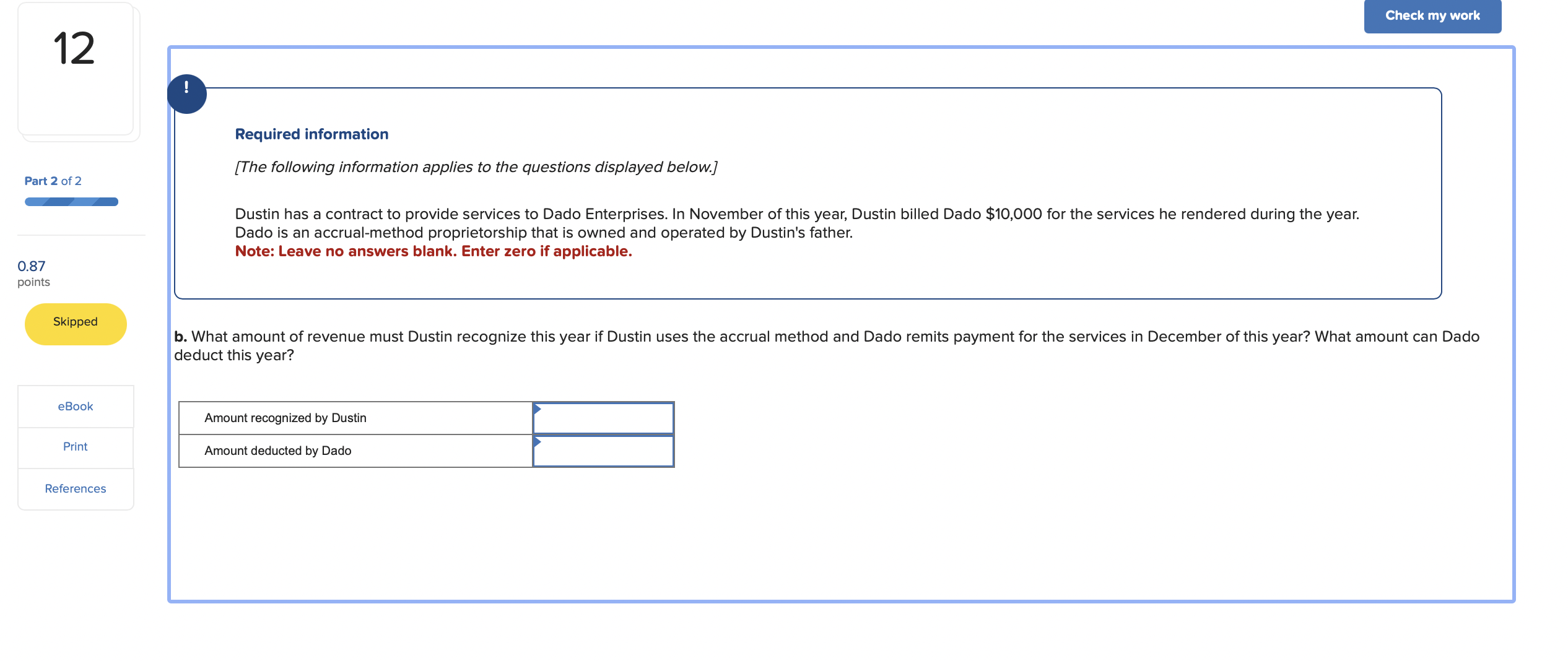 Solved Required information [The following information | Chegg.com