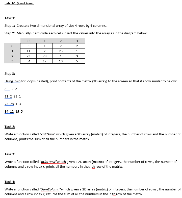 Solved Lab 10 Questions: Task 1: Step 1: Create a two | Chegg.com