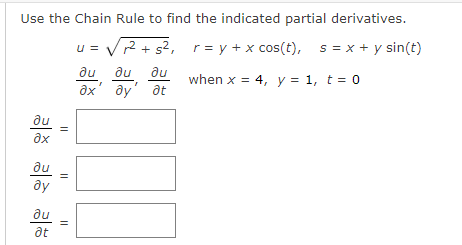 Solved Use the Chain Rule to find the indicated partial | Chegg.com