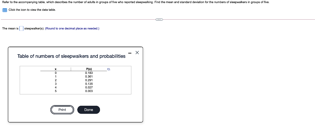 Solved Refer to the accompanying table, which describes the | Chegg.com