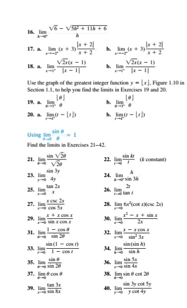 Solved 16. lim + 2 x + 2 17. a. lim (x 3) b. lim (x 3) | Chegg.com