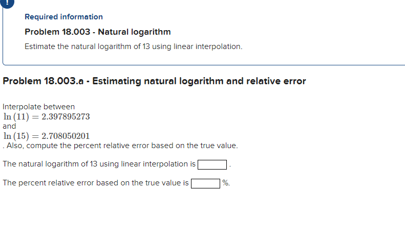 Solved Required Information Problem 18 003 Natural