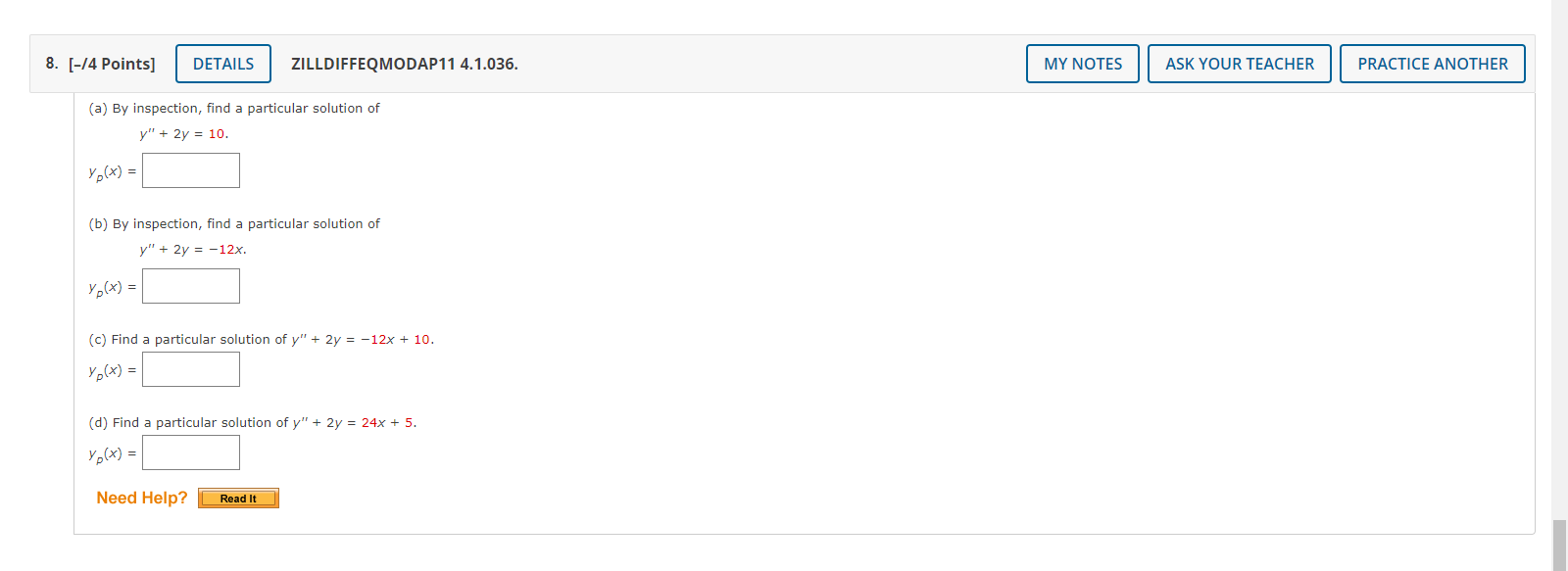 Solved y′′−y′−12y=0. Verify that the functions e−3x and e4x | Chegg.com