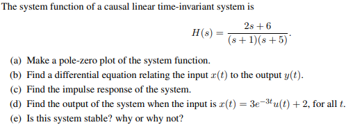 Solved The system function of a causal linear time-invariant | Chegg.com