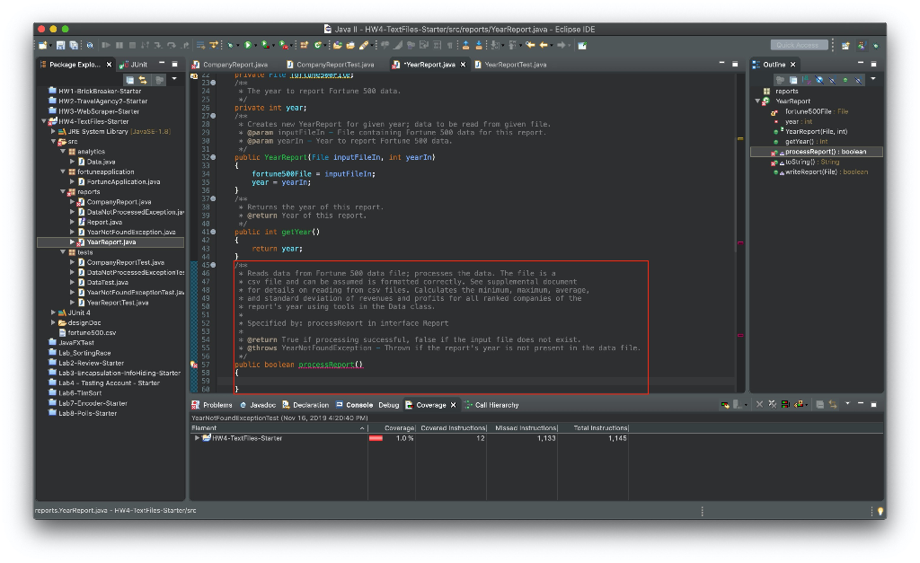With Java, write a method that reads data from the | Chegg.com