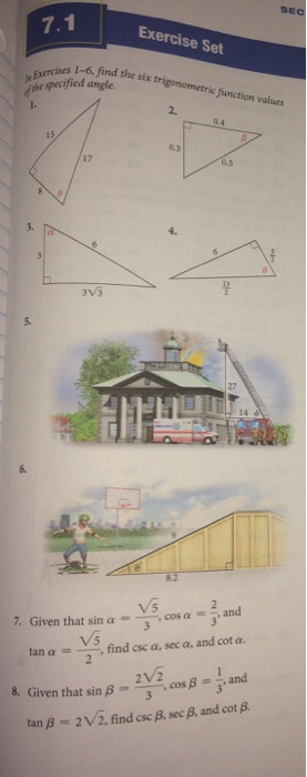 Solved SEC 7.1 Exercise Set 1-6, find the six trigonometric | Chegg.com Solved SEC 7.1 Exercise Set 1-6, find the six trigonometric | Chegg.com