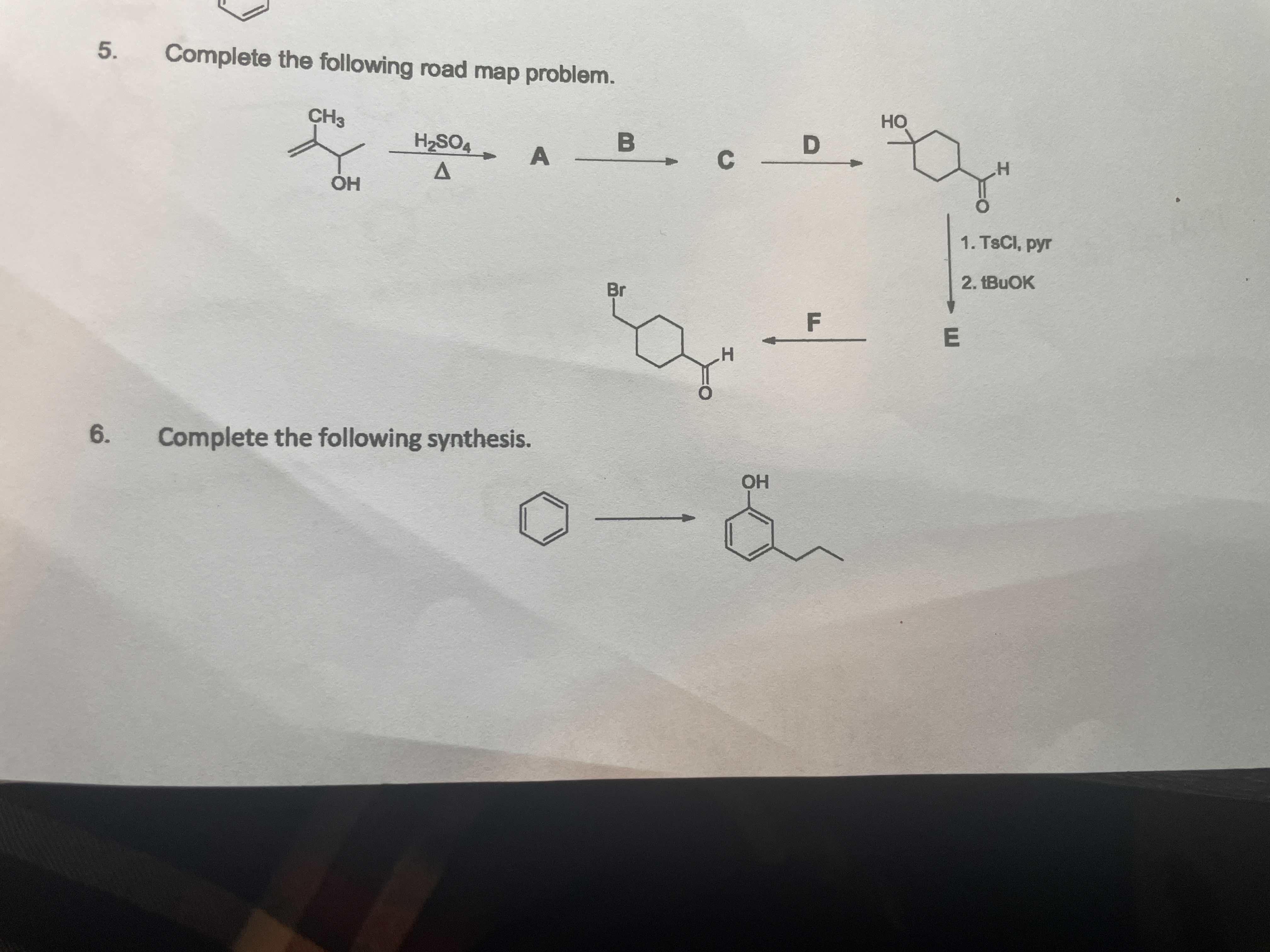 Solved 5. Complete the following road map problem. \\( | Chegg.com