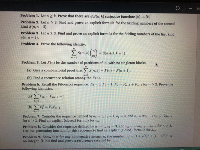 Solved Problem 3. Let n 2 3. Find and prove an explicit | Chegg.com