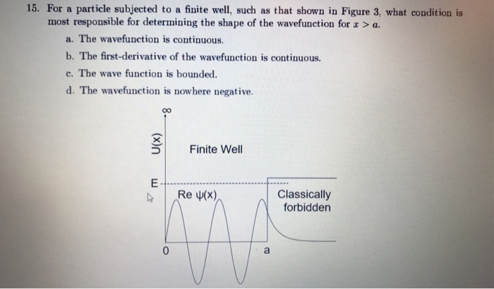 Solved 15. For a particle subjected to a finite well, such | Chegg.com