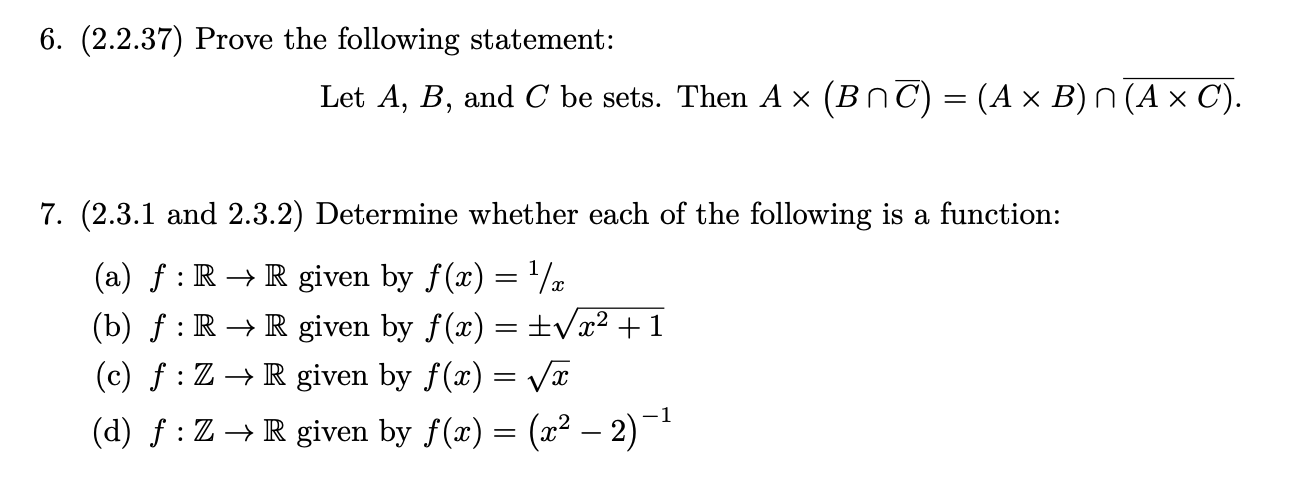 Solved 6. (2.2.37) Prove the following statement: Let A,B, | Chegg.com