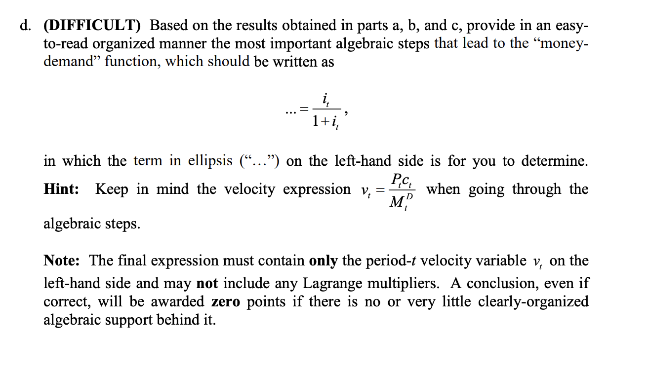 The sequential Lagrange function starting from period | Chegg.com