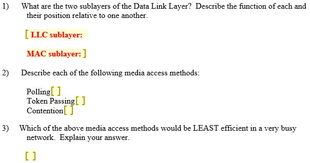 Solved Answer these questions. I put the 2 sublayers for #1, | Chegg.com