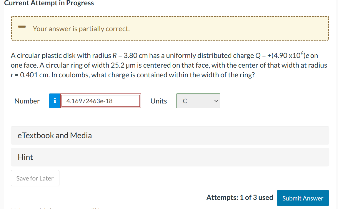 Solved Current Attempt in Progress A circular plastic disk | Chegg.com