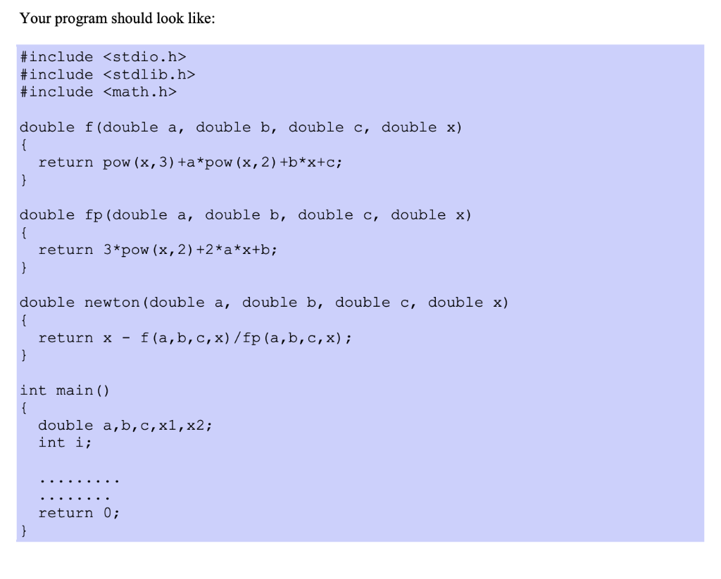 2. Write a CGI program to numerically solve a cubic | Chegg.com