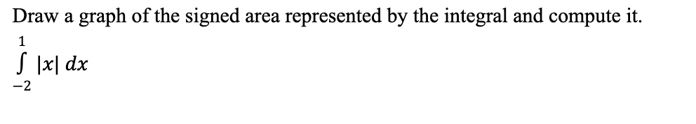 Solved Draw a graph of the signed area represented by the | Chegg.com