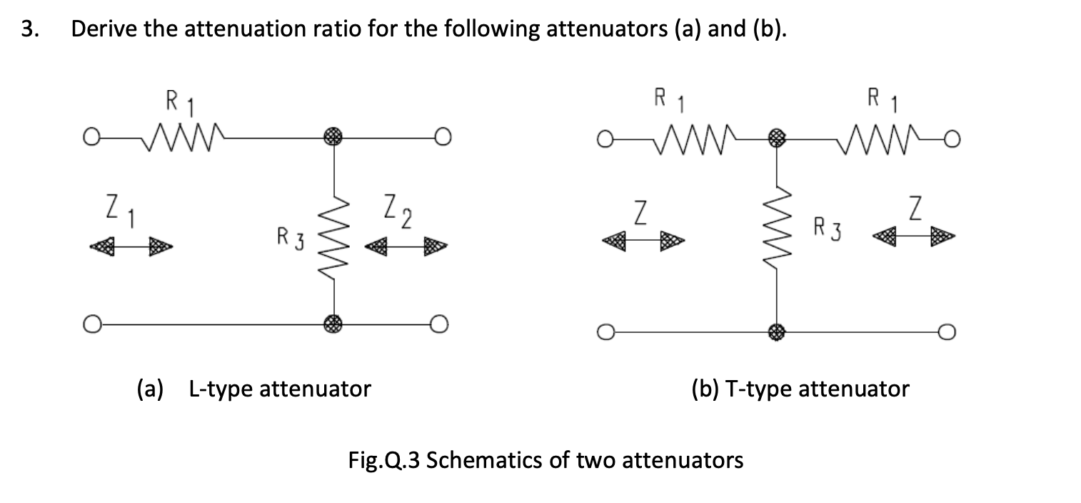 Solved 3. ﻿Derive the attenuation ratio for the following | Chegg.com