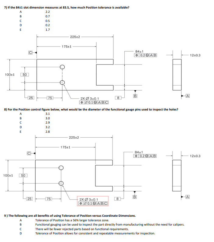 Solved 7) If the 84+1 slot dimension measures at 83.5, how | Chegg.com