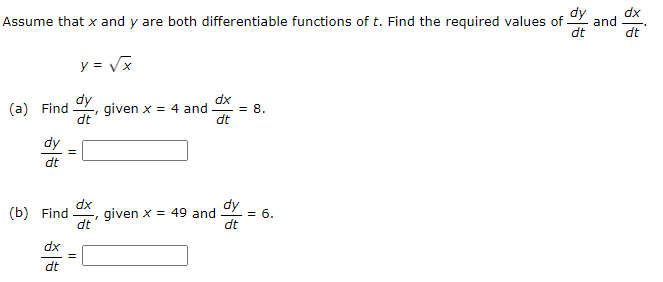 Solved Assume that x ﻿and y ﻿are both differentiable | Chegg.com