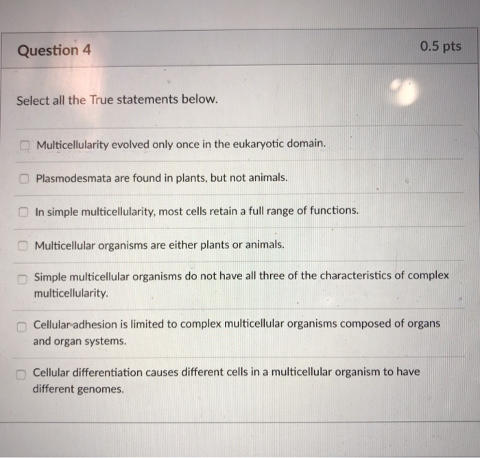 Solved Question 4 0.5 pts Select all the True statements | Chegg.com