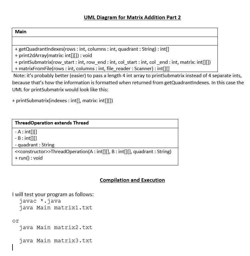 CSCI 2251 - Programming Assignment Matrix Addition - | Chegg.com