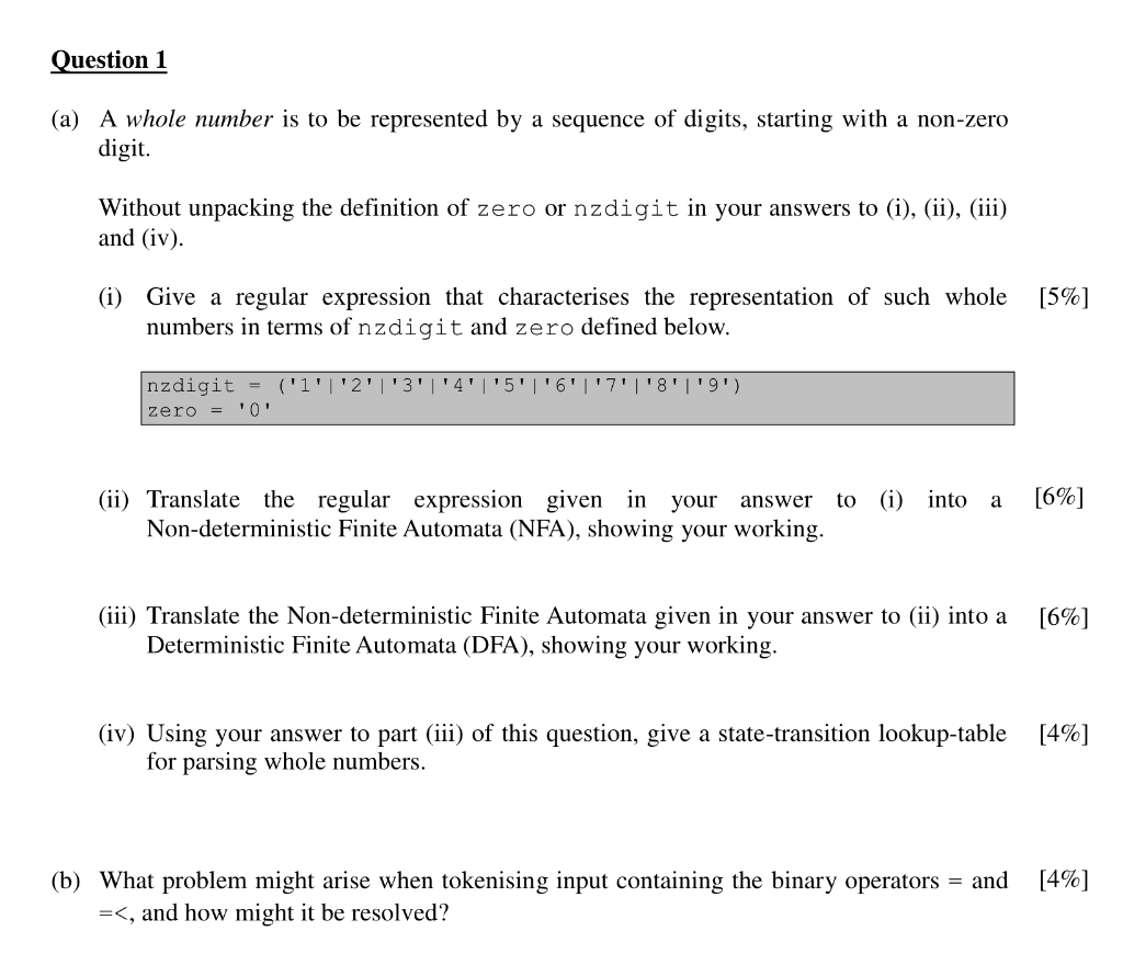 Solved (a) A whole number is to be represented by a sequence | Chegg.com